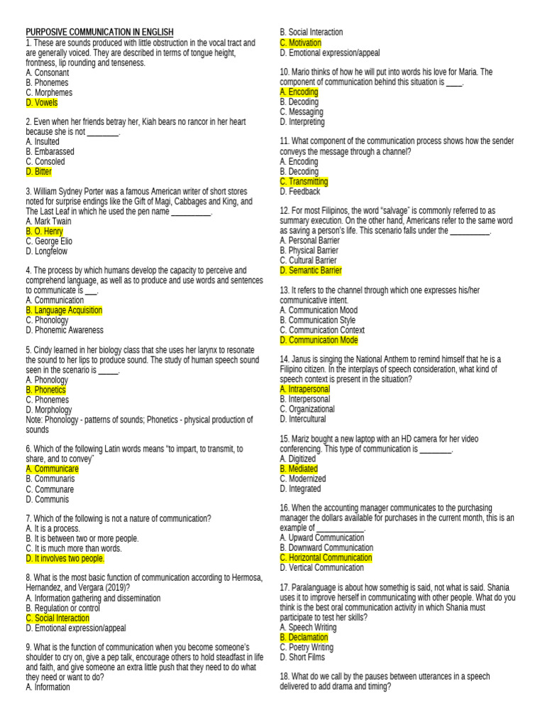Understanding Purposive Communication | PDF | Communication | Word