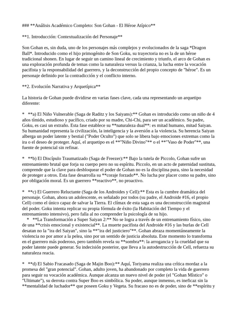 Análisis Académico Completo Sobre Son Gohan | PDF | esfera del dragón