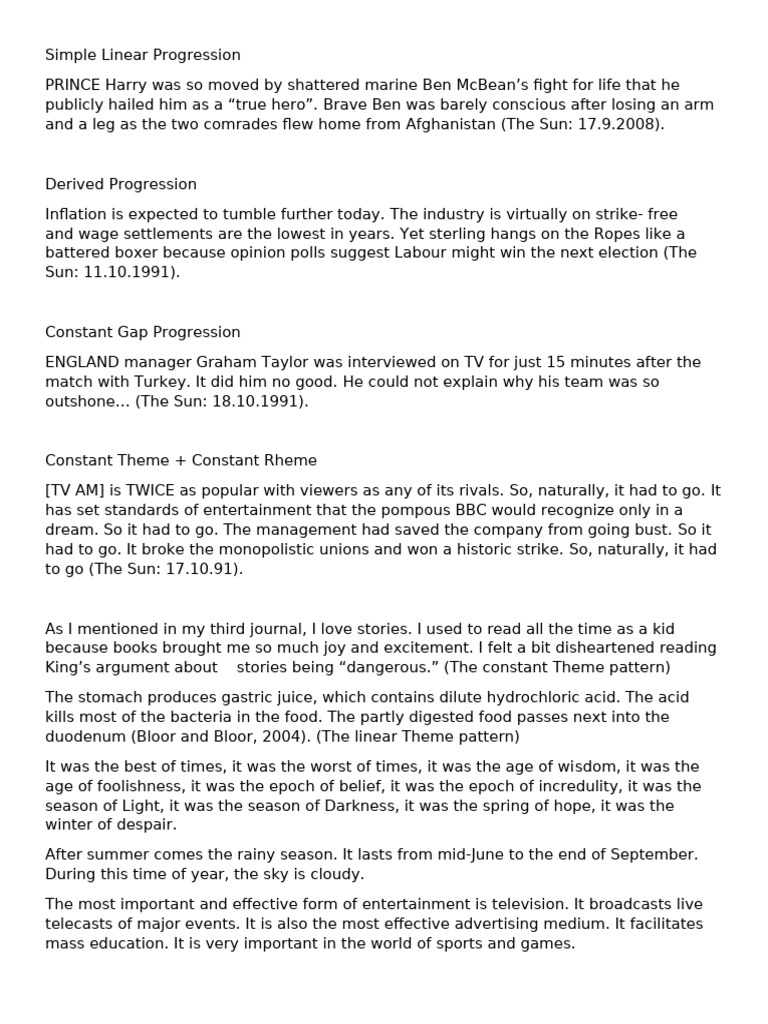 Simple Linear Progression | PDF