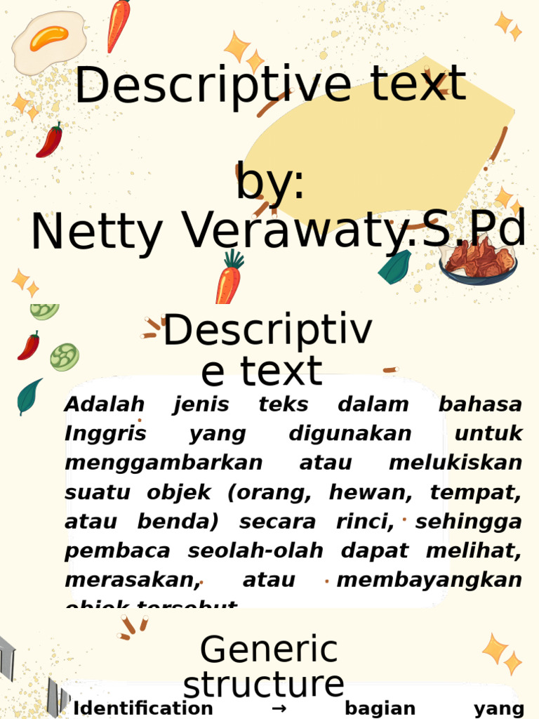 Understanding Descriptive Texts in English | PDF