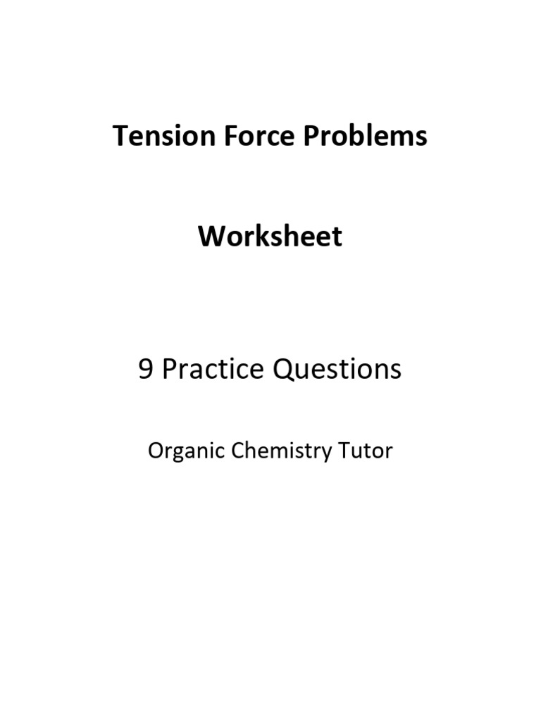 Tension Force Practice Worksheet | PDF