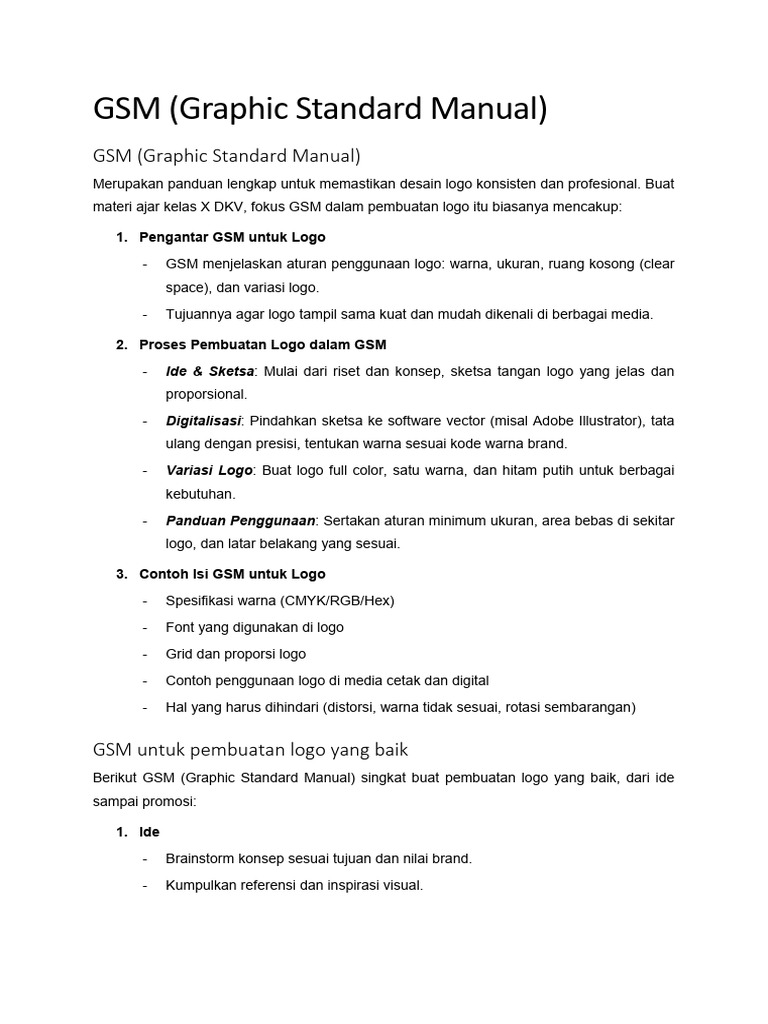 Panduan Lengkap GSM untuk Desain Logo | PDF