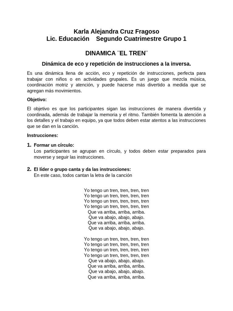 Yo Tengo Un Tren Karla Alejandra Cruz Fragoso | PDF