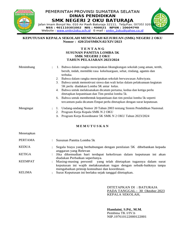 SK Panita Lomba 5K 2023 fix | PDF