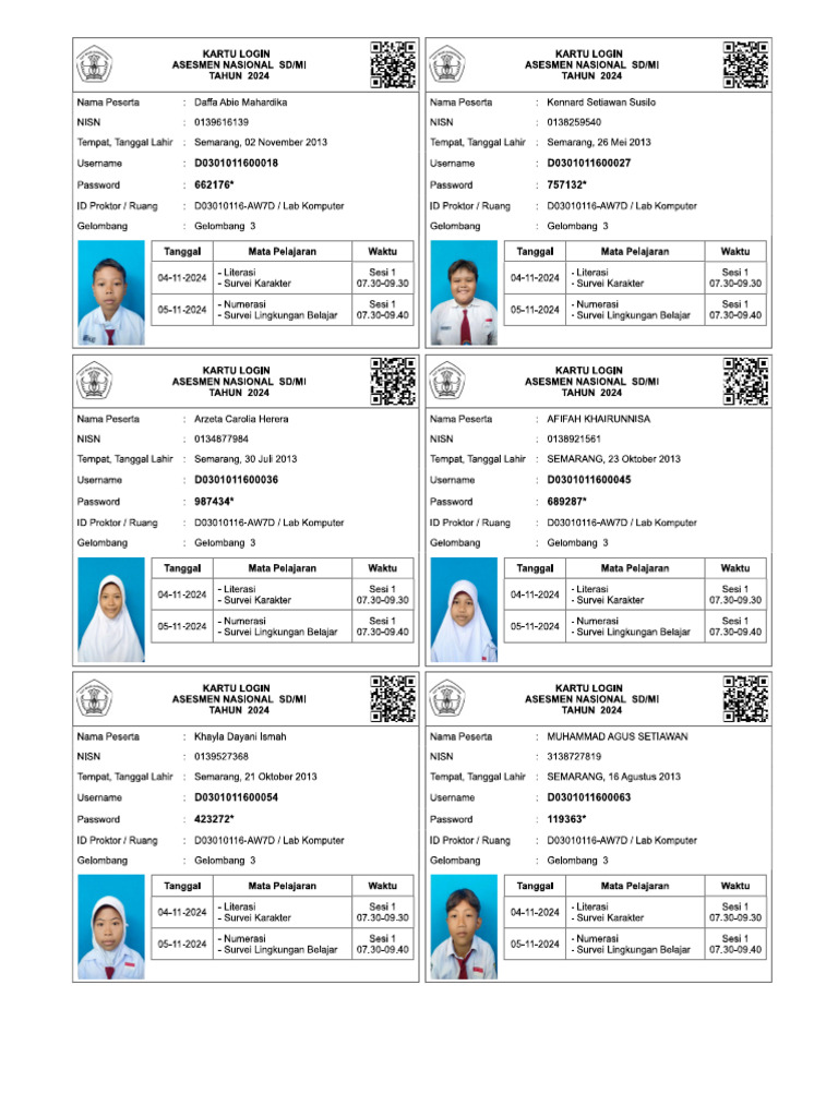 Kartu Login ANBK 2024 | PDF