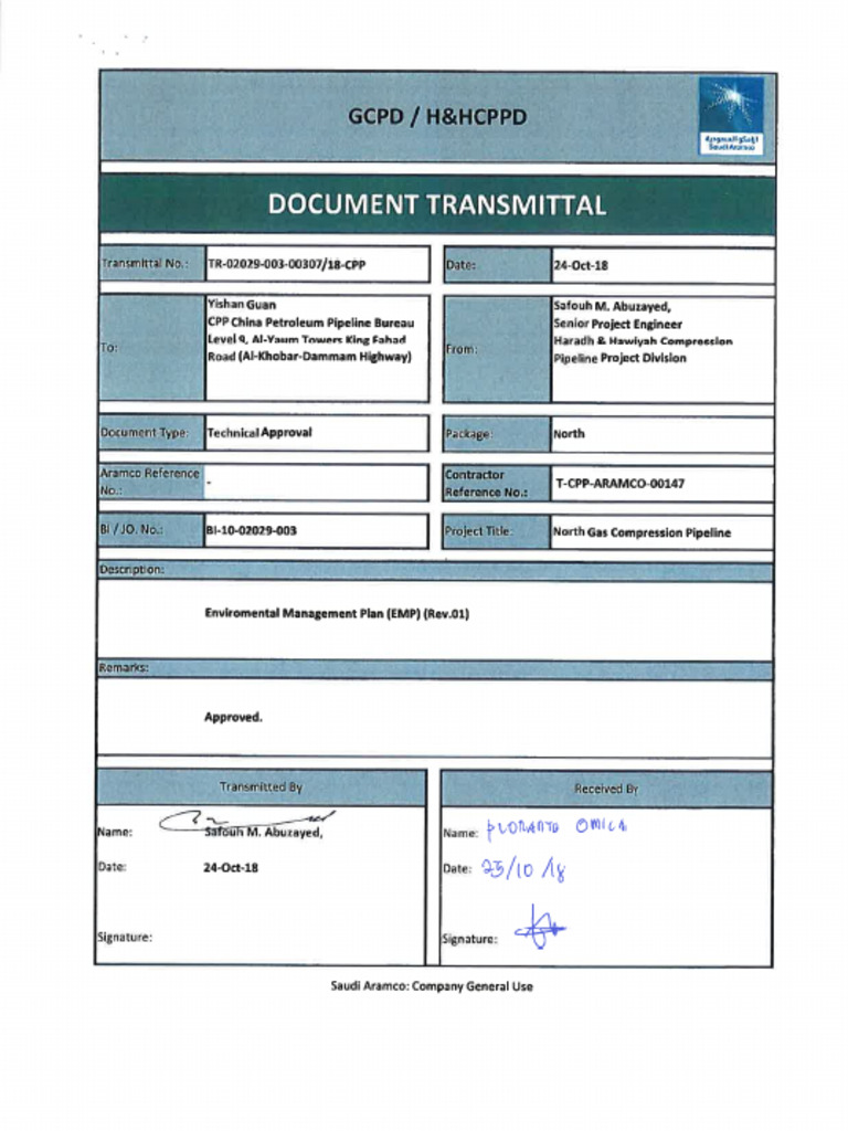 Approved Environmental Management Plan Emp Pdf Regulatory
