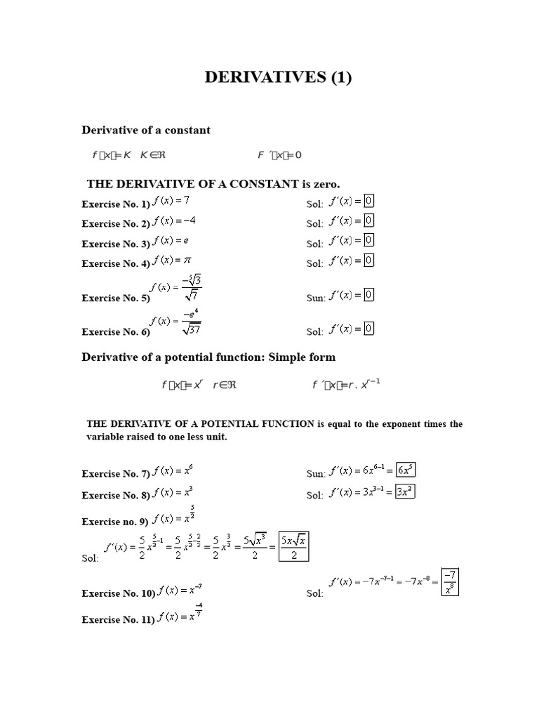 Solved Derivatives Step by Step | PDF | Trigonometric Functions | Algebra