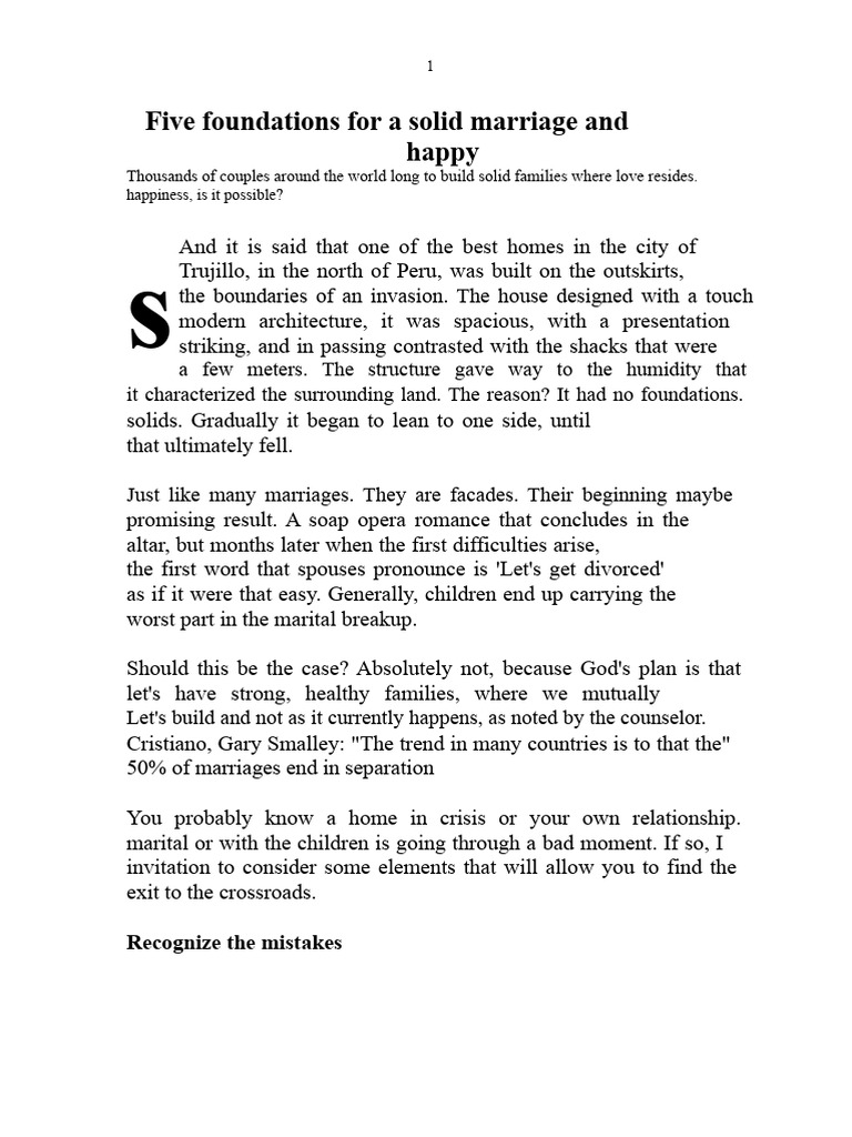 Five Foundations For A Solid and Happy Marriage | PDF | Love | Jesus