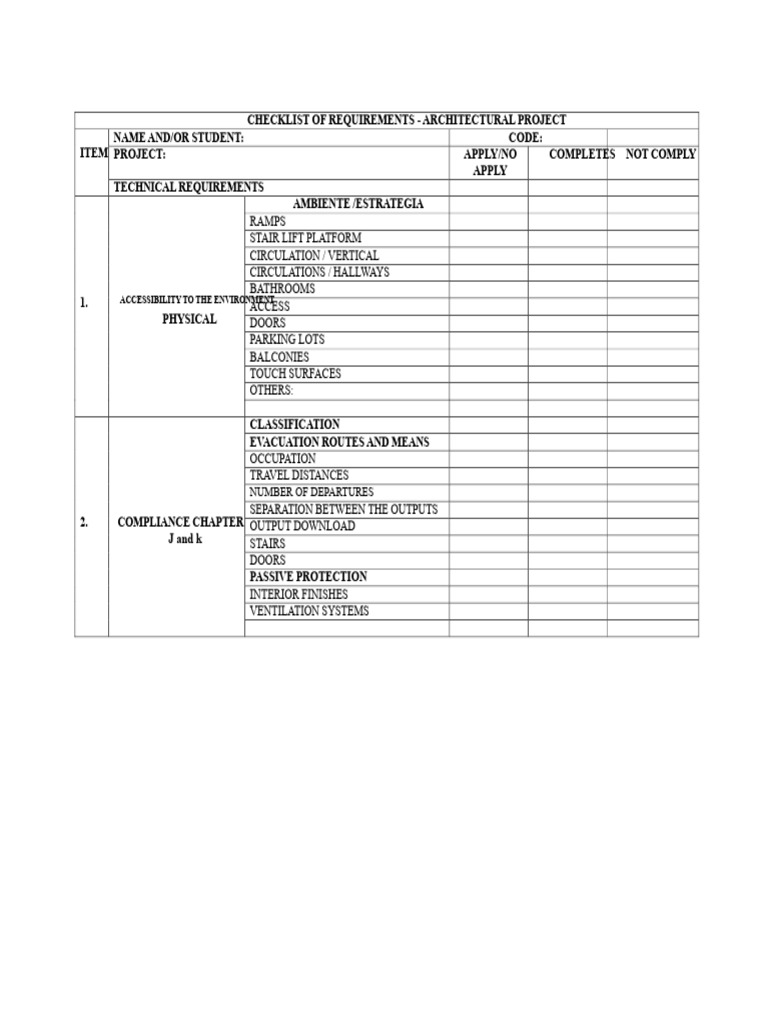 Architectural Project Requirements Checklist | PDF | Green Building ...
