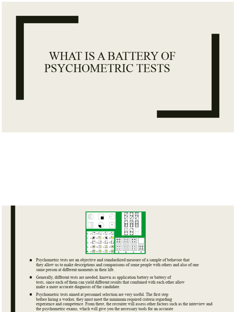 What Is A Battery of Psychometric Tests? | PDF | Psychometrics ...
