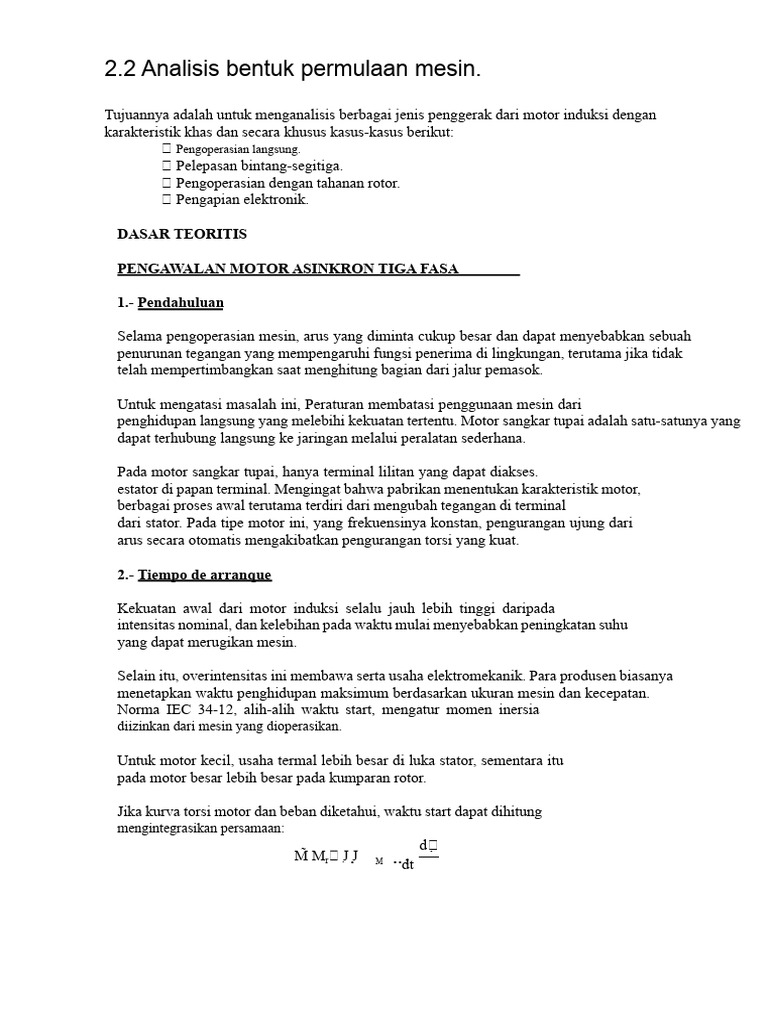 2.2 Analisis Bentuk Start Mesin. | PDF