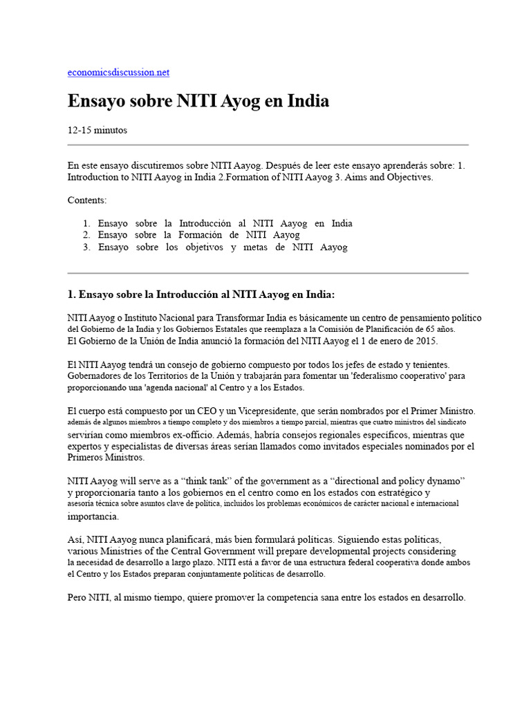 Niti Ayog | PDF