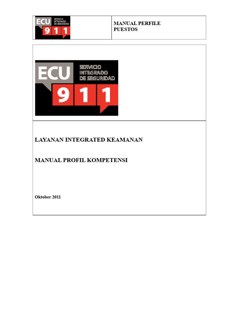 Manual Profil Jabatan Keamanan Ecu-911 | PDF