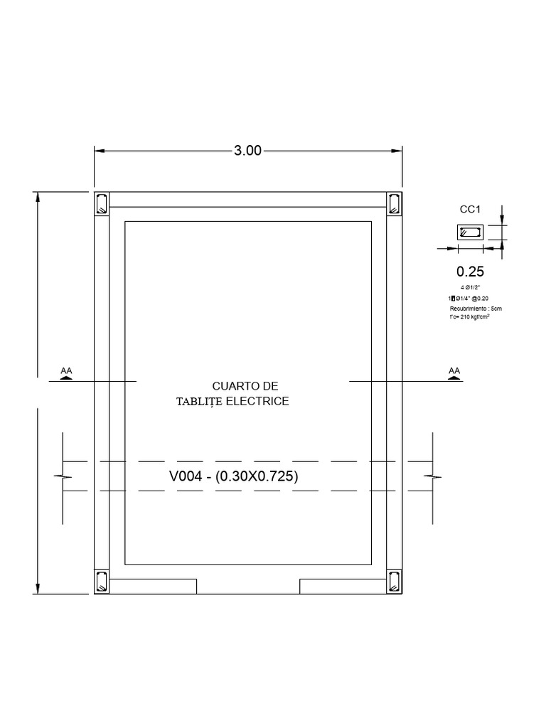 Camera Tablero Electric - Planta Fundație Semisubteran | PDF