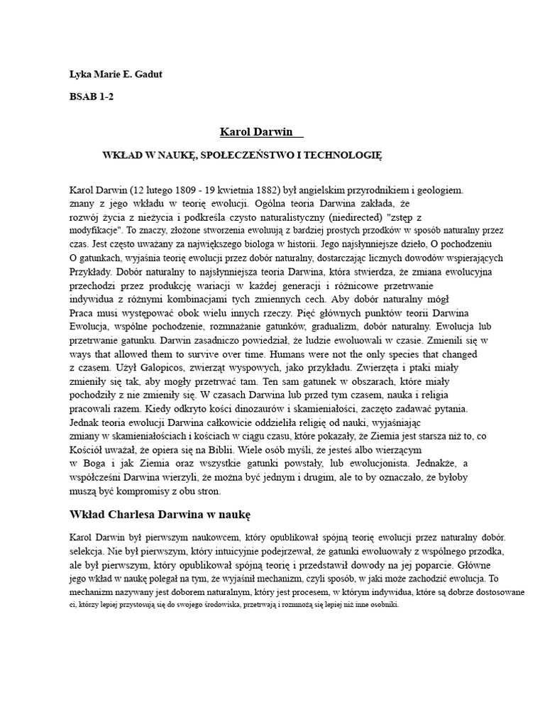 Karol Darwin | PDF