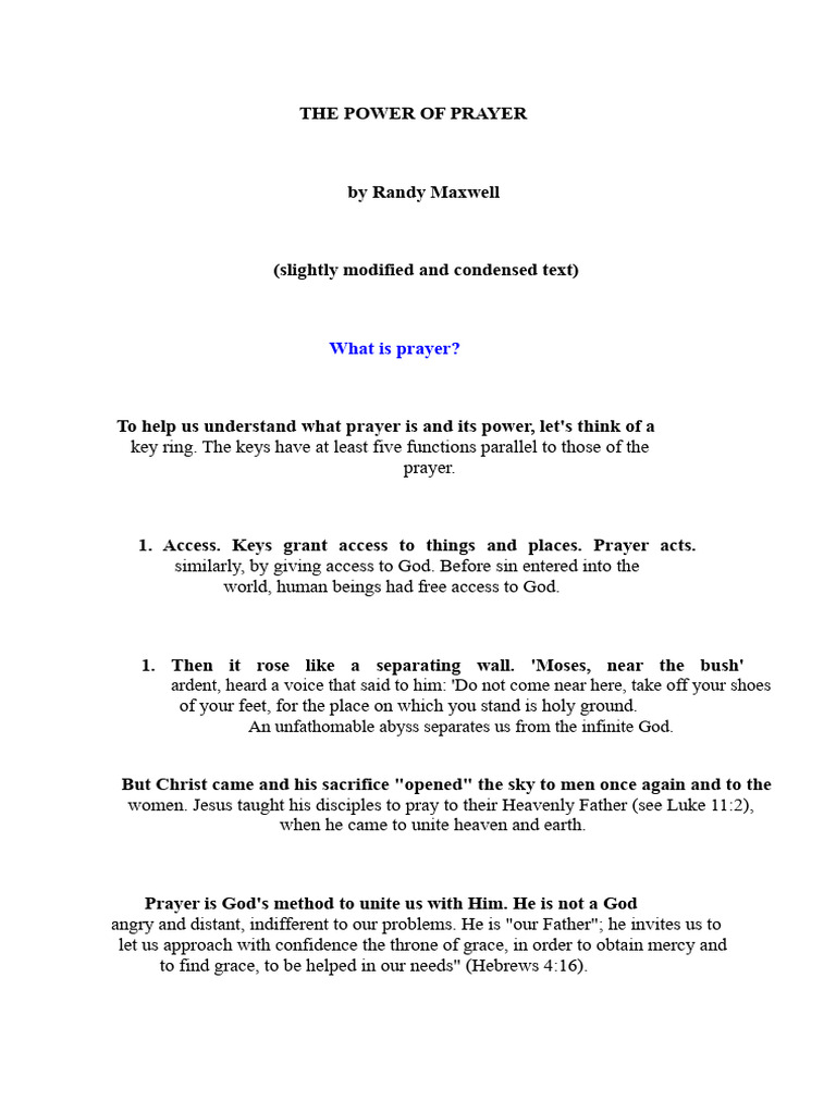 Understanding the Power of Prayer | PDF | Lord's Prayer | Prayer