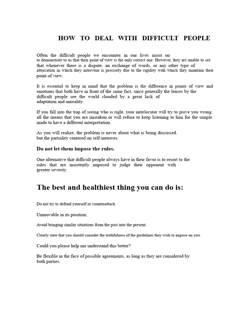 Strategies for Handling Difficult People | PDF | Anger | Relaxation ...