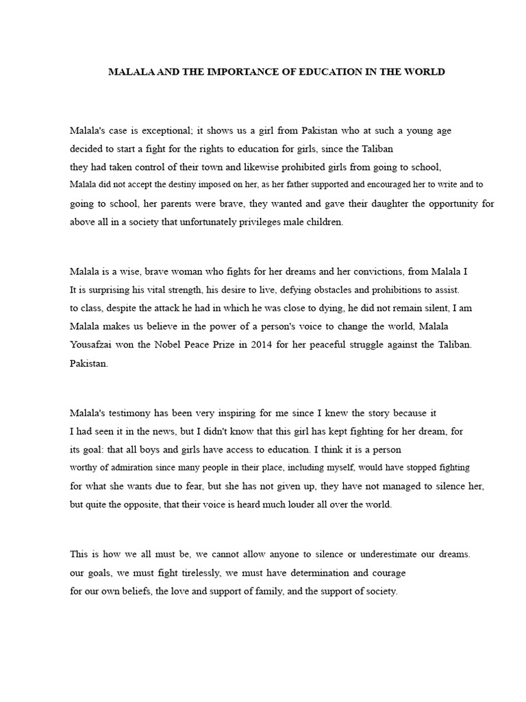 Malala's Fight for Girls' Education | PDF | Malala Yousafzai
