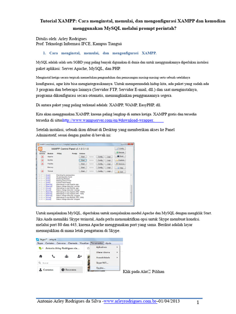 Tutorial Xampp - Cara Menggunakan Mysql Melalui Command Prompt | PDF