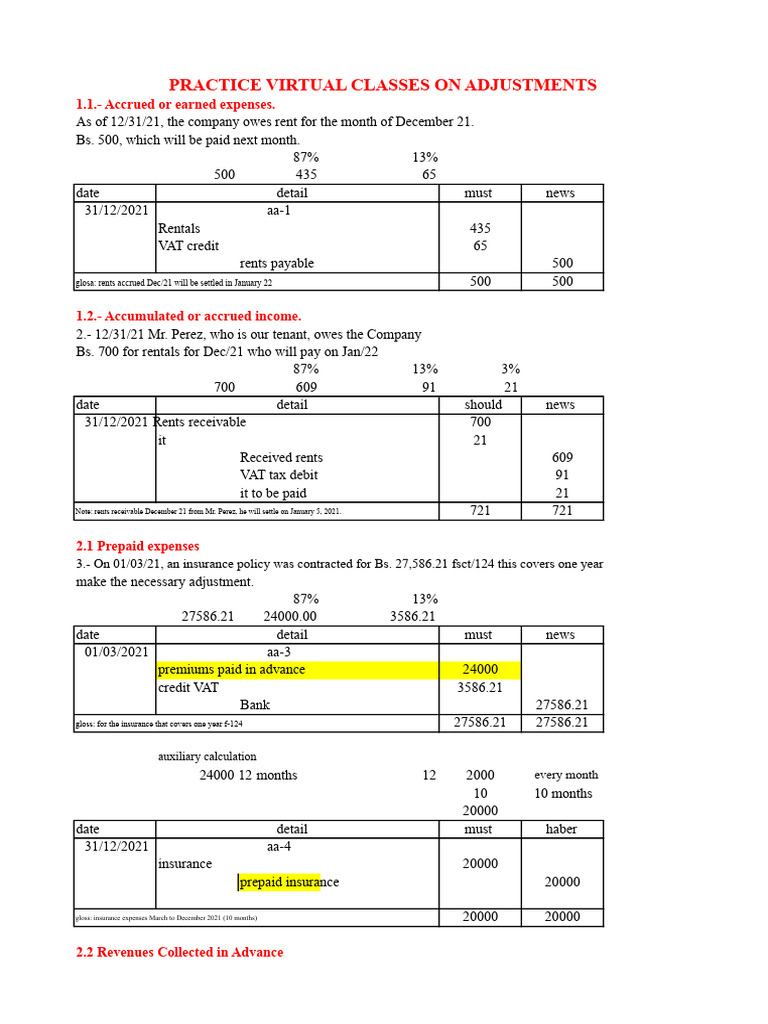 Accounting Adjustments Practice 3rd A FOR VIRTUAL CLASSES (Version 1 ...
