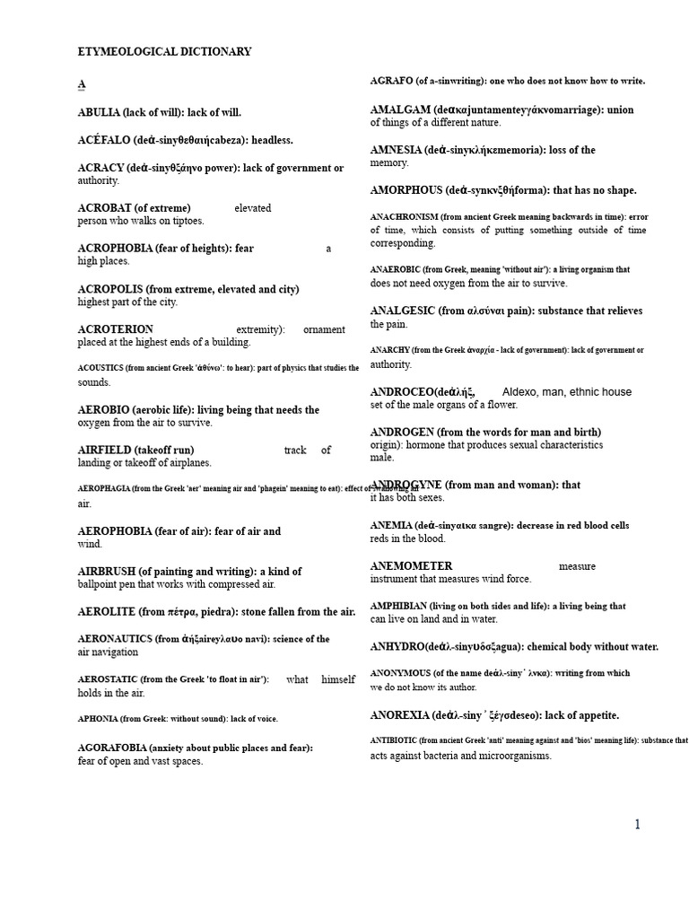 Greek Vocabulary of Science | PDF | Sun | Water