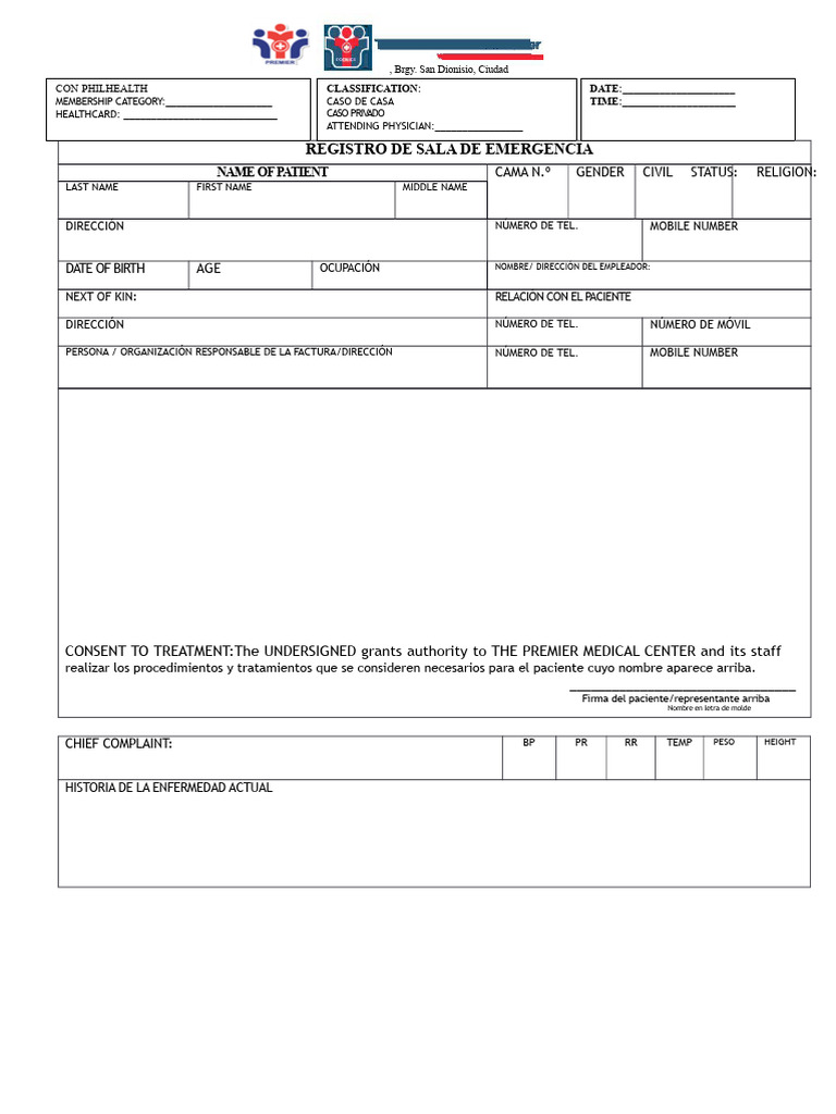 Registro de Sala de Emergencias DOC-NSD-0002 MUESTRA | PDF | Cuidado de la salud | Servicios ...
