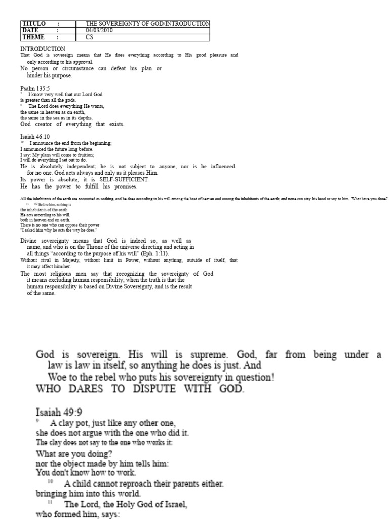 Understanding God's Sovereignty | PDF | Mercy | God