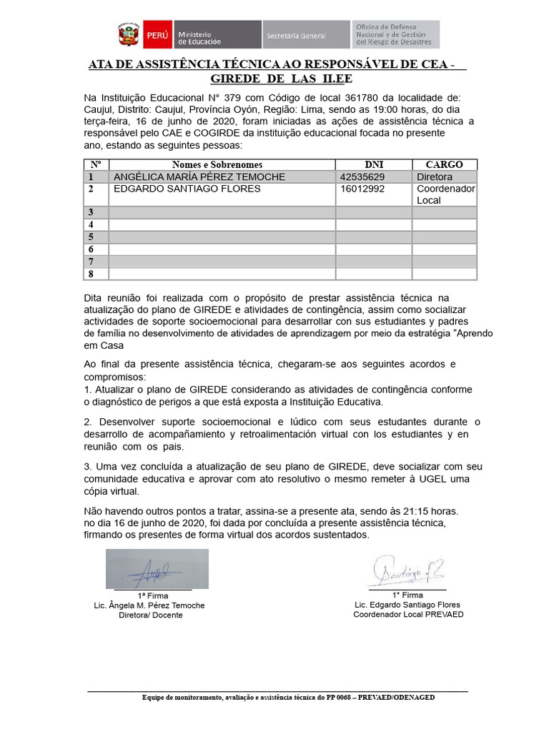 Assistência Técnica ao CAE em Caujul | PDF