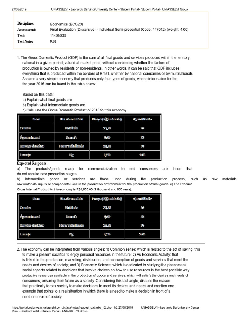 Understanding GDP and Economic Choices | PDF | Gross Domestic Product ...