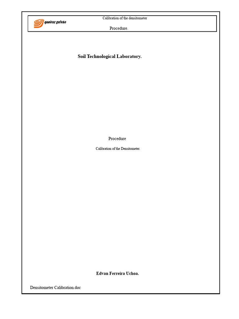 Densitometer Calibration PDF | PDF | Volume | Area