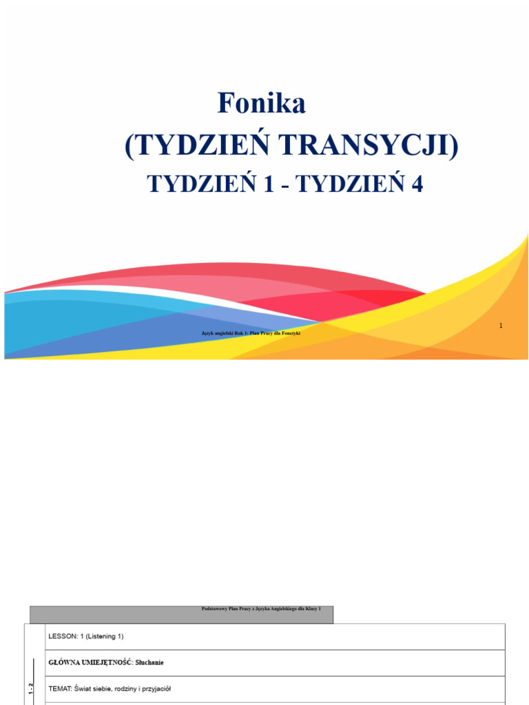RPT Fonika Rok 1 2018 | PDF