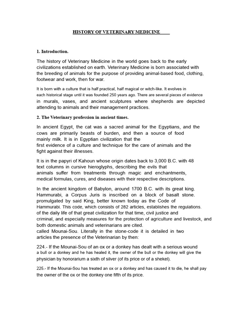 Veterinary Medicine - History | PDF | Pathology | Veterinary Medicine