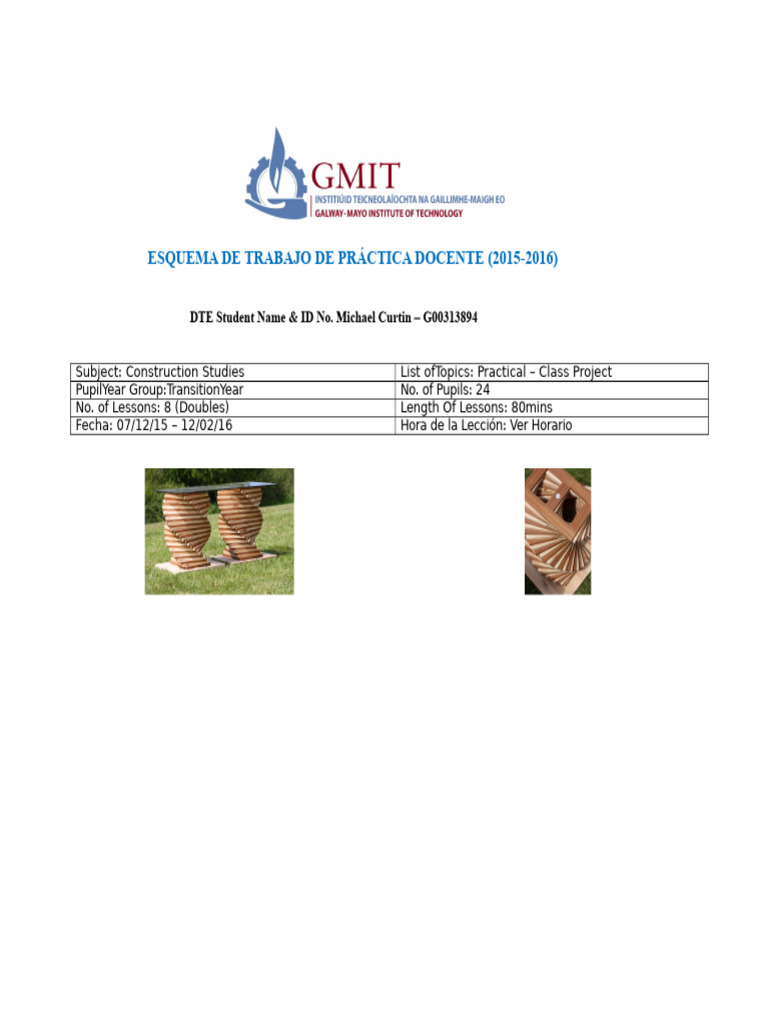 Esquema de Estudios de Construcción TY | PDF | Aprendizaje | Perforar