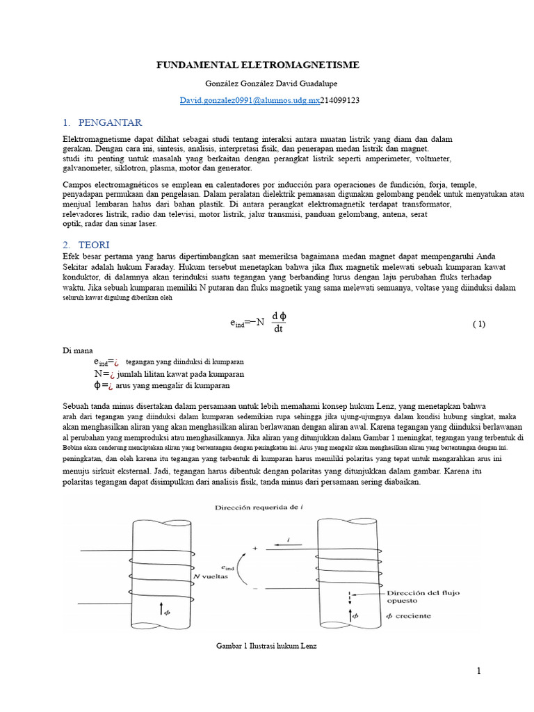 Dasar-Dasar Elektromagnetisme dan Aplikasinya | PDF