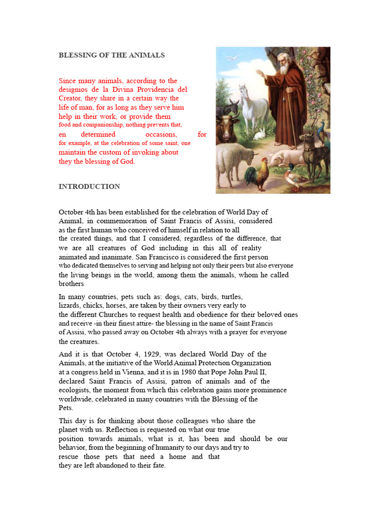 Rite of Blessing of Animals | PDF | Salvation | Theology