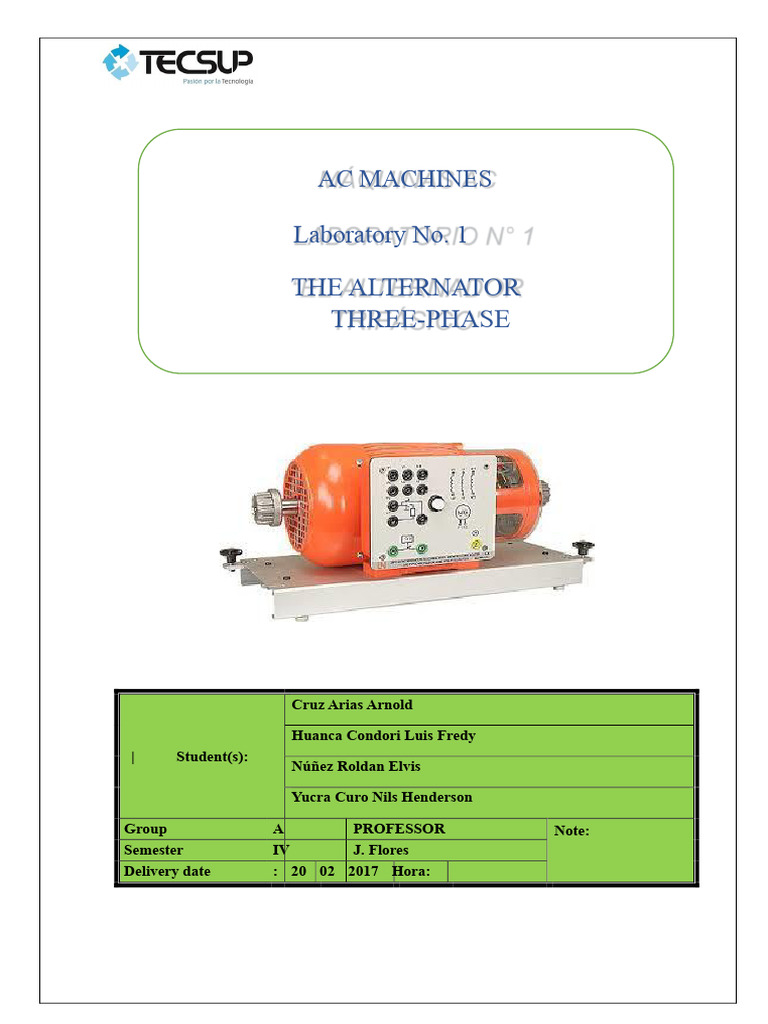 Alternator-Three Phase PDF | PDF | Electric Generator | Inductor