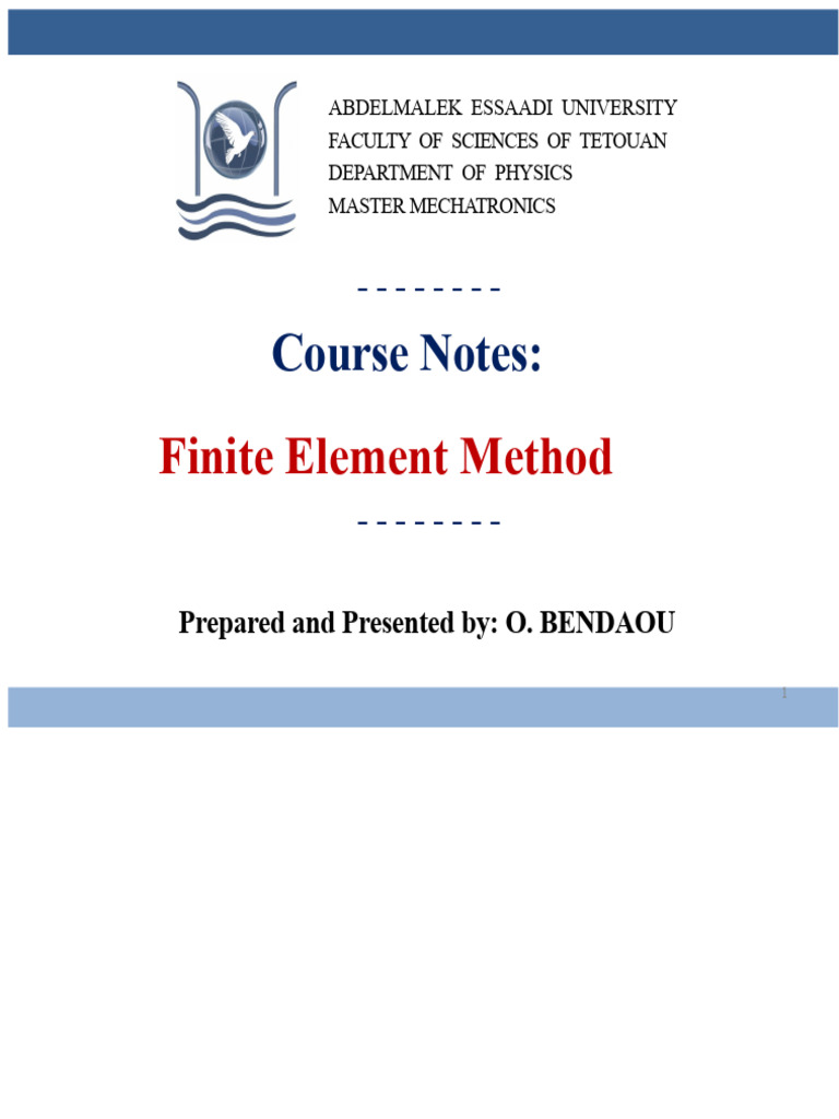 Finite Element Method Course Notes | PDF | Finite Element Method ...