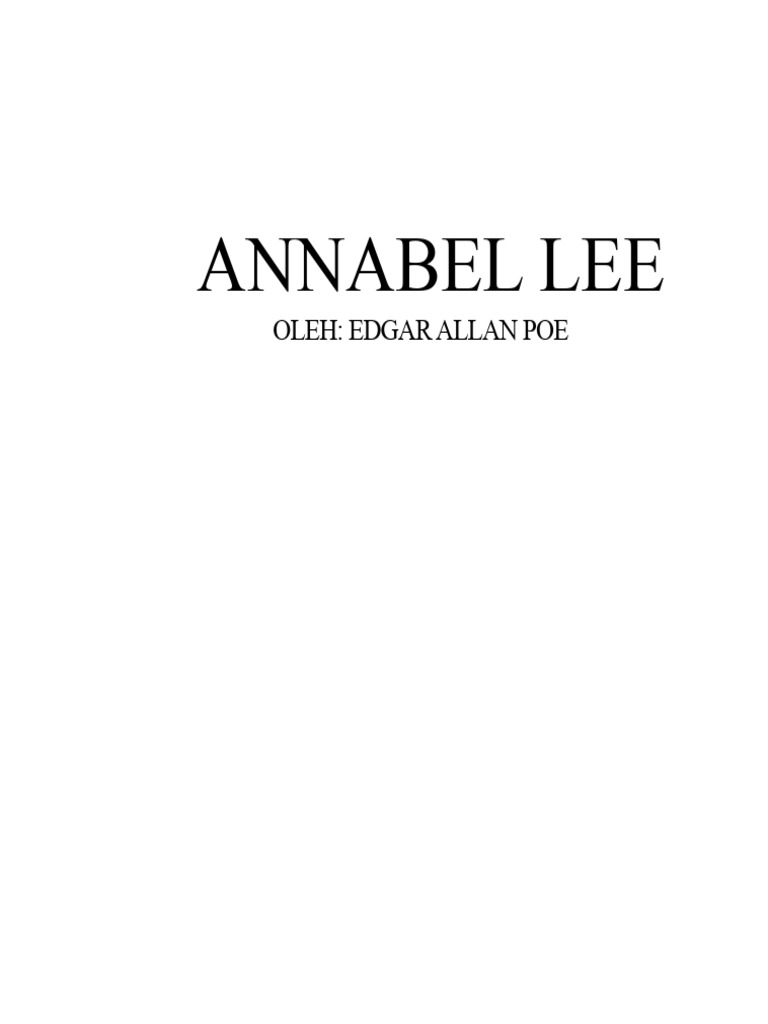 Analisis Puisi "Annabel Lee" | PDF