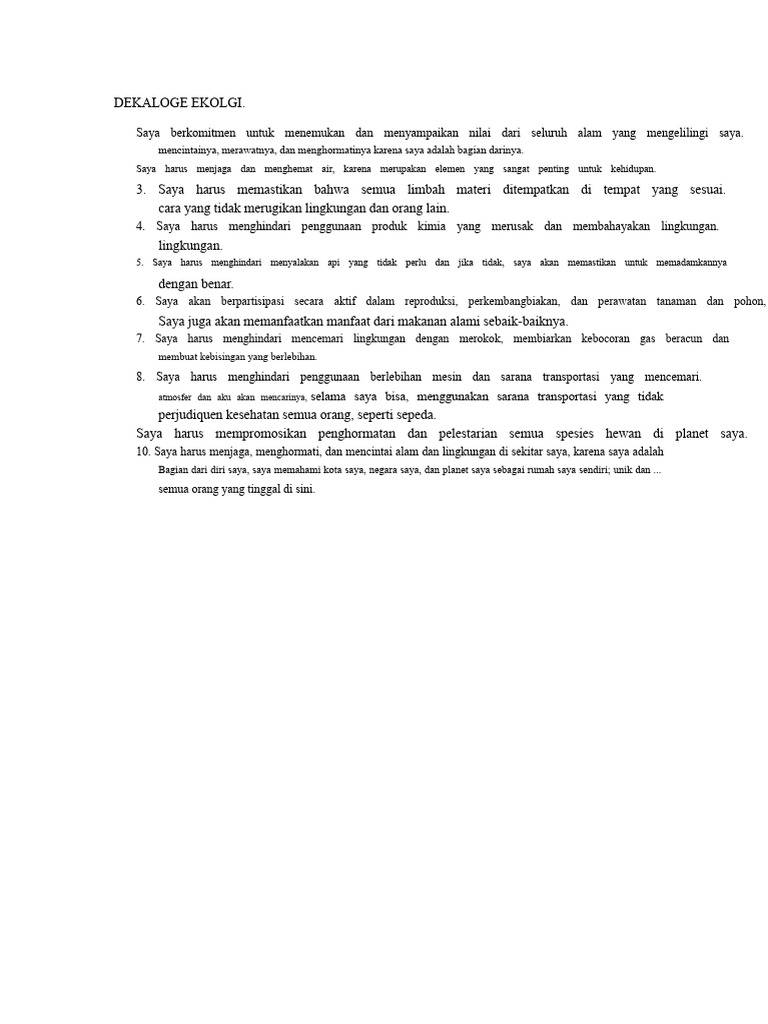 DEKALOG EKOLI, DIPERBAIKI DAN DIUPDATE | PDF