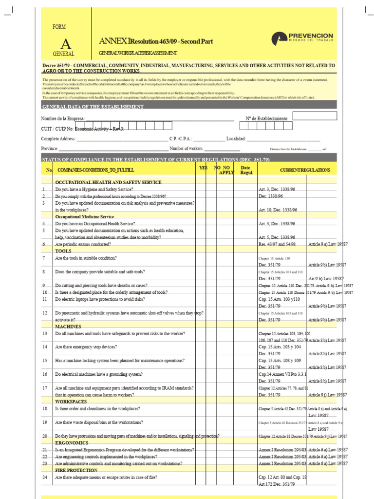 Workplace Risk Assessment Compliance Form | PDF | Occupational Safety ...