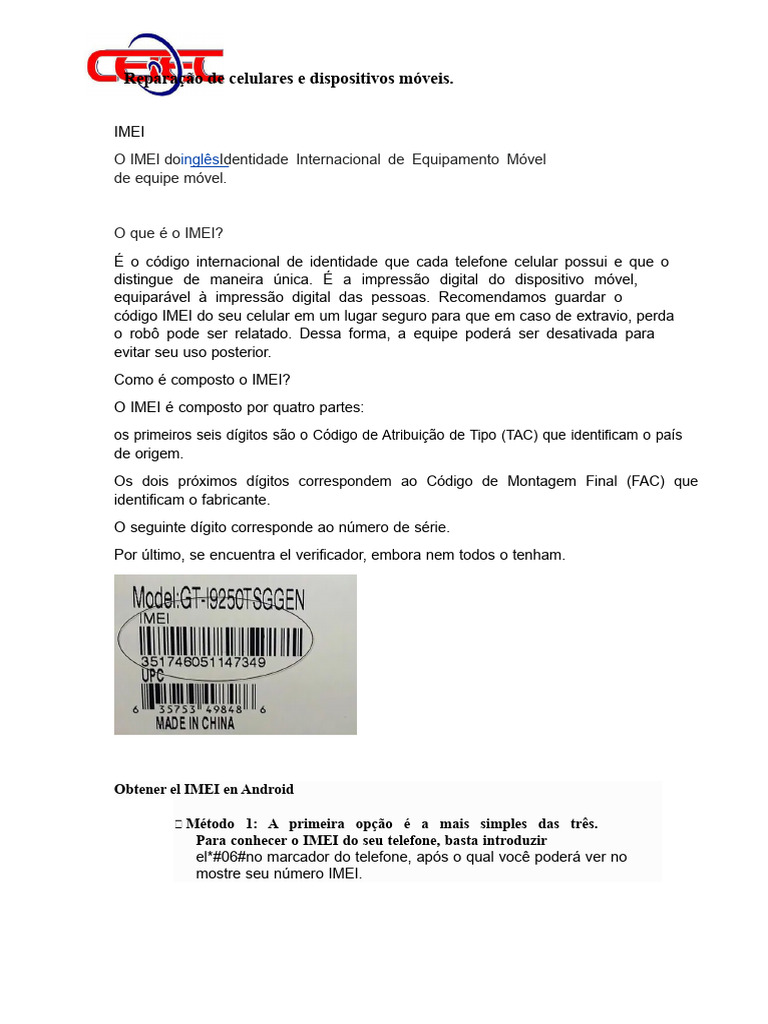 imei | PDF | Celulares | iPhone