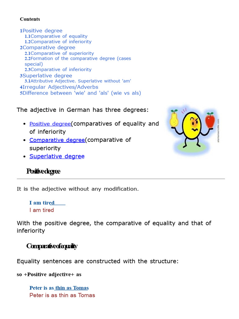 Comparative and Superlative Adjective in German | PDF | Adjective ...