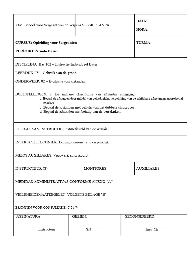 2 Evaluatie Van Afstanden - Sessieplan | PDF