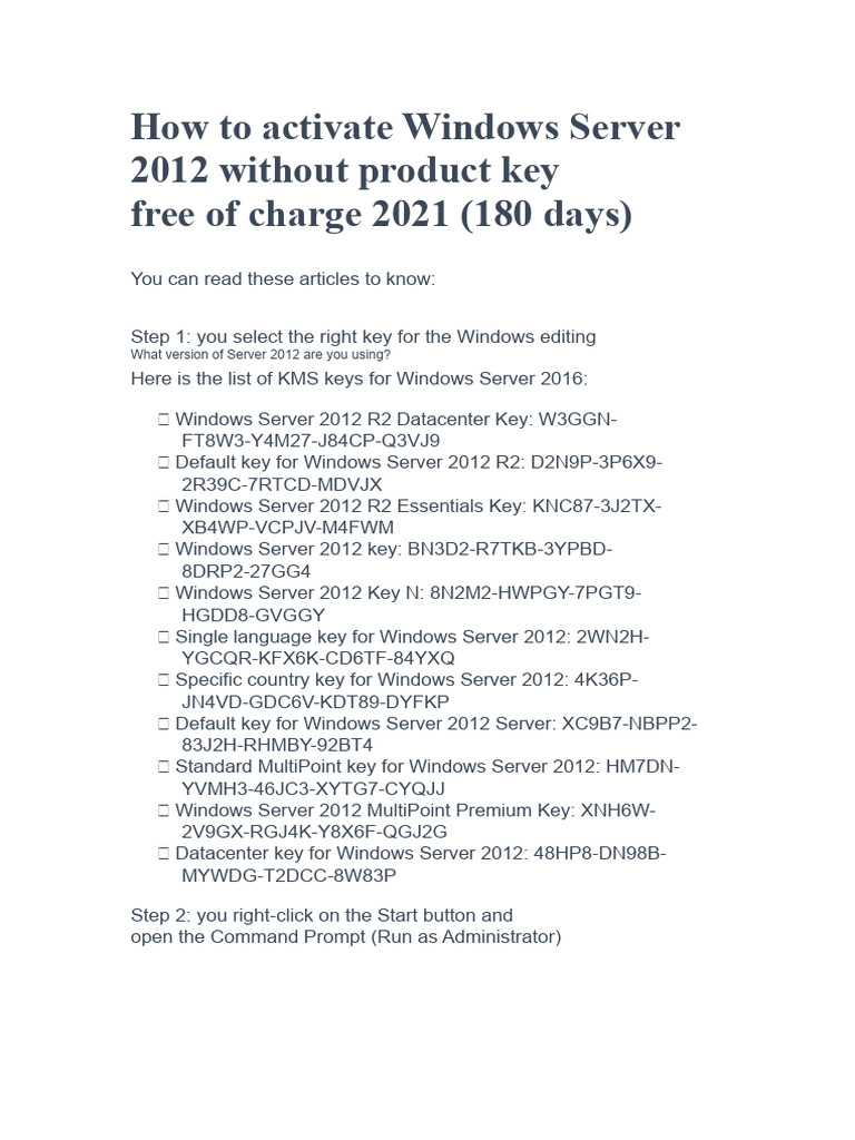 How to activate Windows Server 2012 without a product key for free 2021 ...