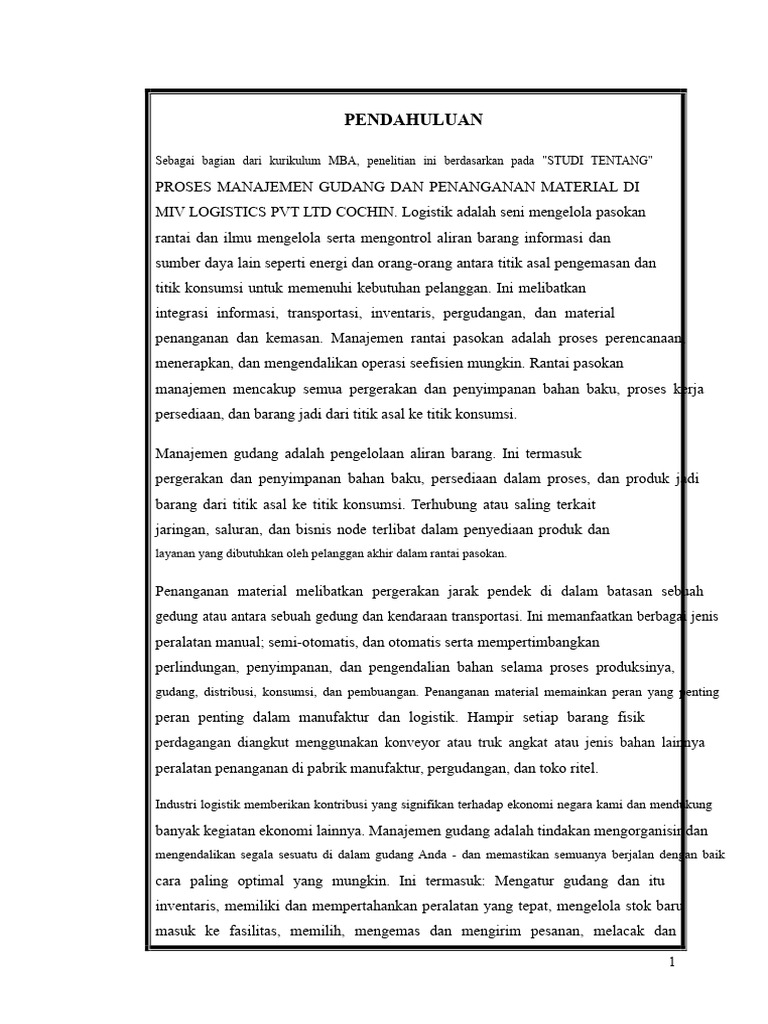 Manajemen Gudang dan Material MIV Logistics | PDF