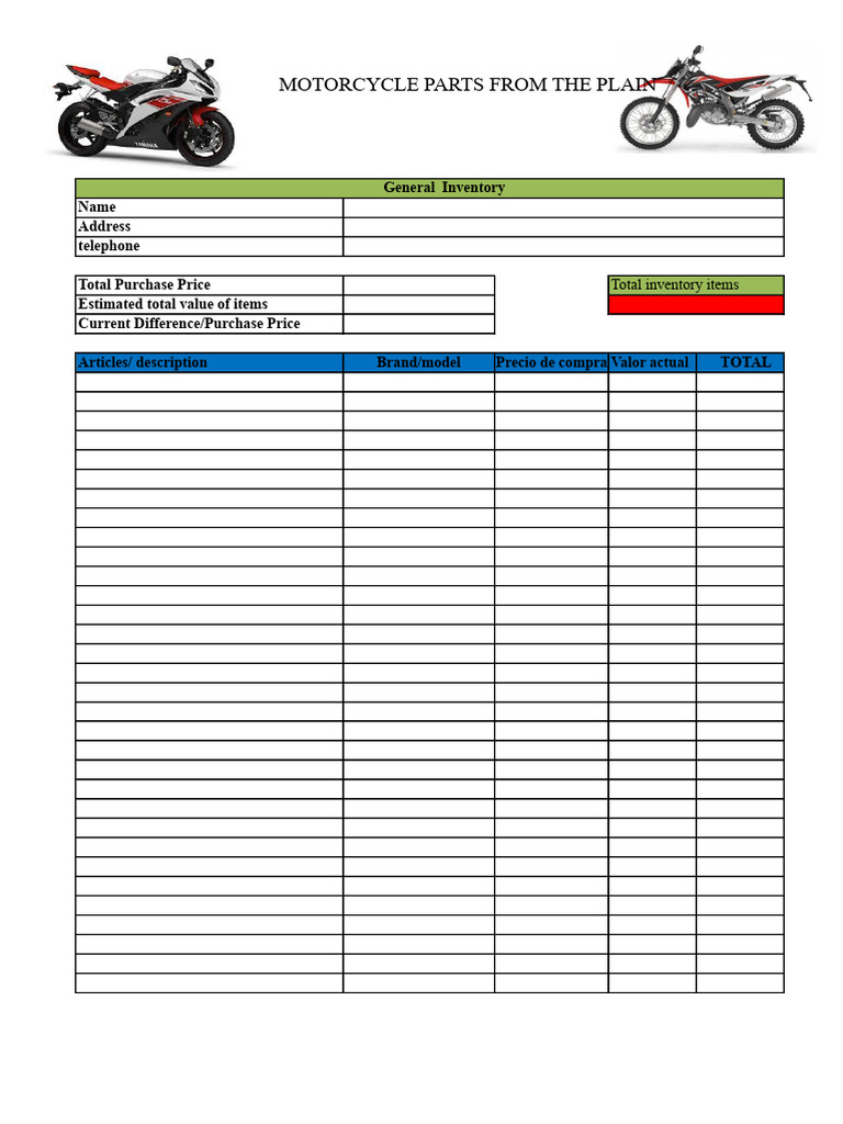 Motorcycles Form | PDF