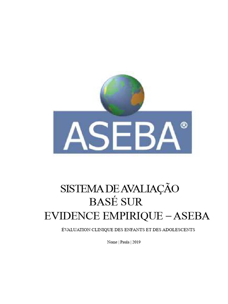 Évaluation ASEBA des Enfants et Adolescents | PDF | Manuel diagnostique ...