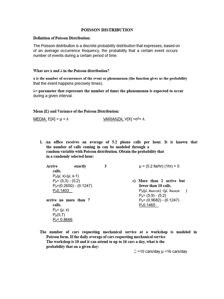 Understanding Poisson Distribution Probabilities | PDF | Probability ...