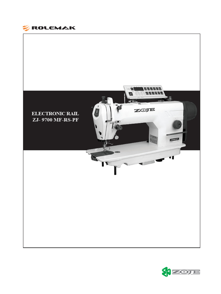 ZJ-9700 - Electronic Straight Sewing Machine Zoje - Instruction Manual ...