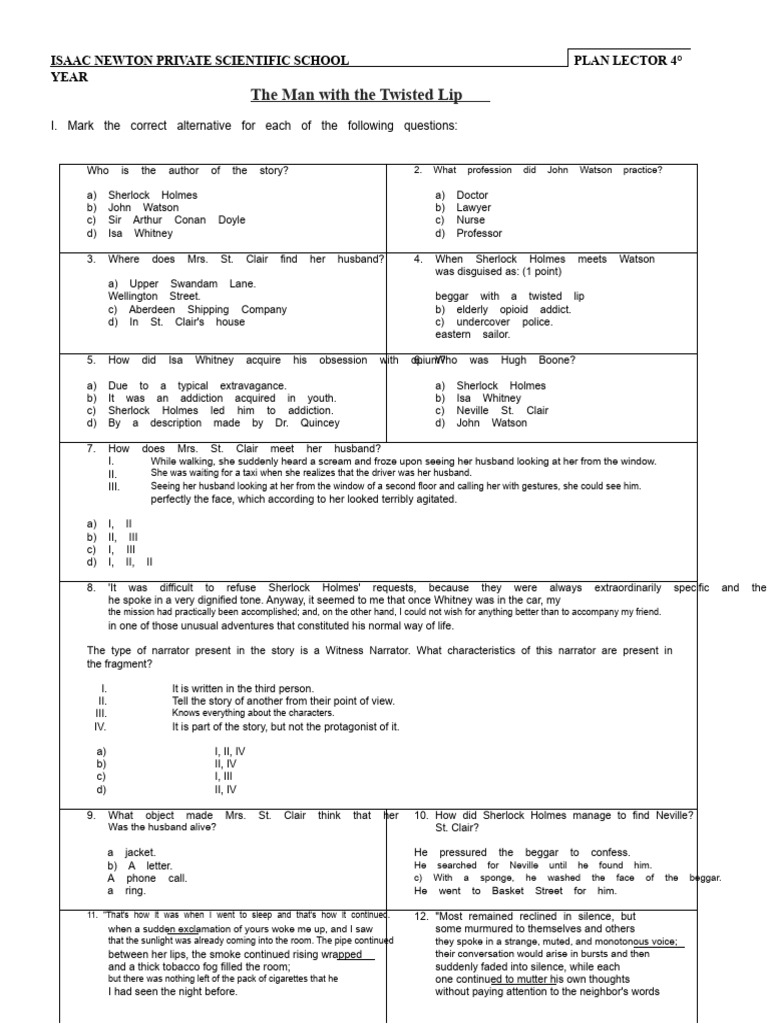 The Man With The Twisted Lip | PDF | Arthur Conan Doyle Characters ...